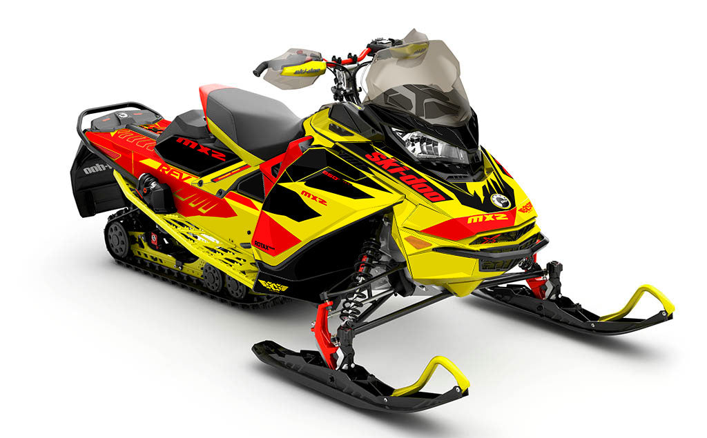 Descent DrkGrey Yellow Ski-Doo REV Gen4 MXZ Premium Sled Wrap