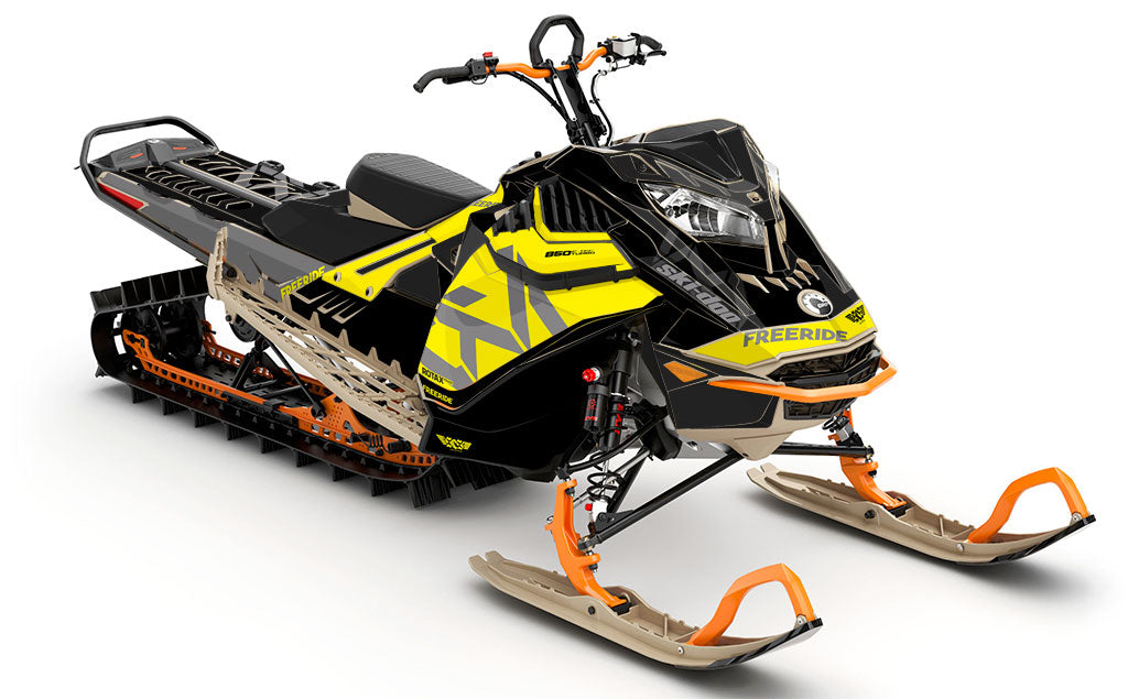 Nixis Yellow Grey Ski-Doo REV Gen4 LWH - Freeride Premium Sled Wrap